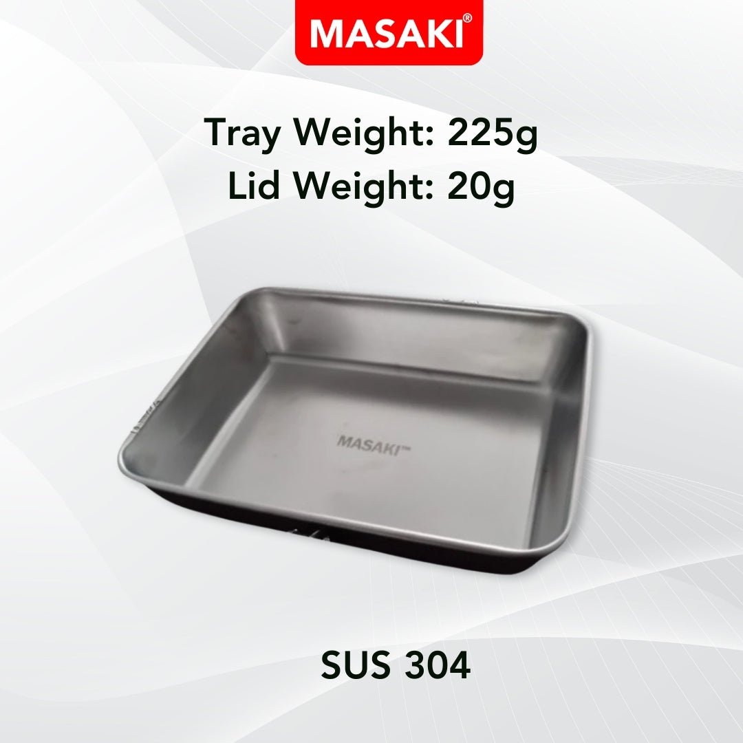 MASAKI Stainless Steel Food Storage Tray with Lid – MASAKI GLOBAL SDN BHD