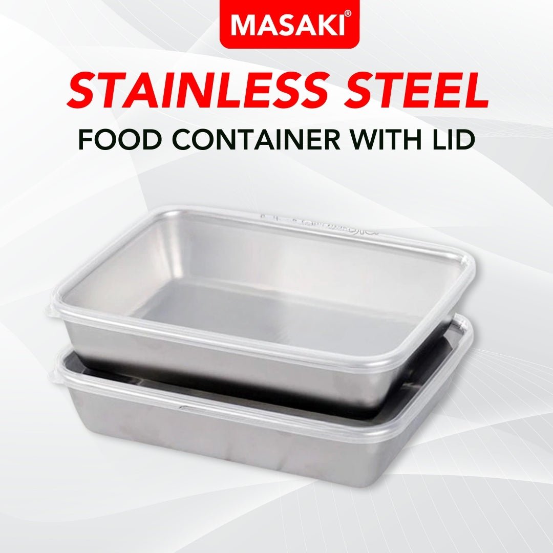 MASAKI Stainless Steel Food Storage Tray with Lid – MASAKI GLOBAL SDN BHD
